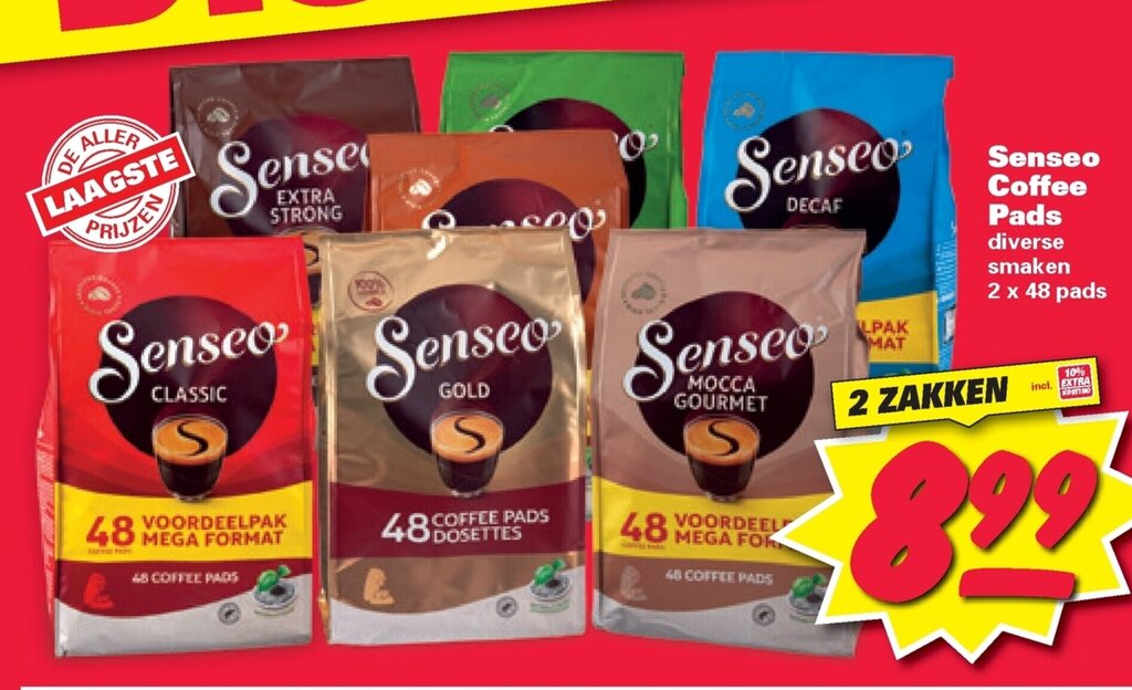Senseo coffee pads 2x48 pads aanbieding bij Nettorama