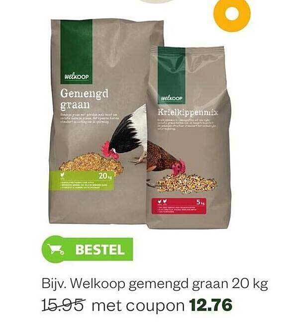 Welkoop gemengd graan 20 kg aanbieding bij Welkoop