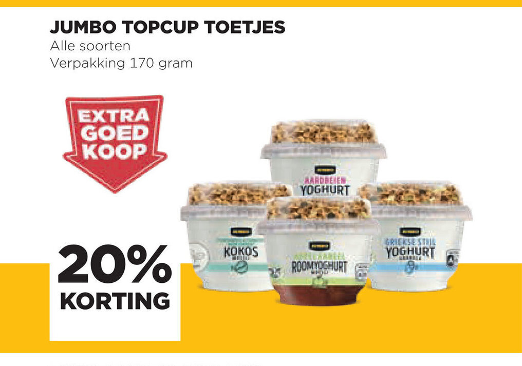 Topcup toetjes 170 gram aanbieding bij Jumbo