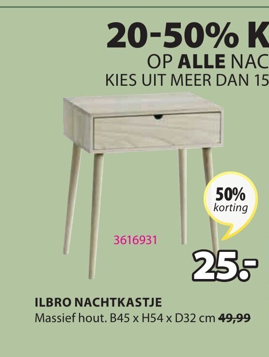 Ilbro Nachtkastje B45 x H54 x D32 cm aanbieding bij Jysk