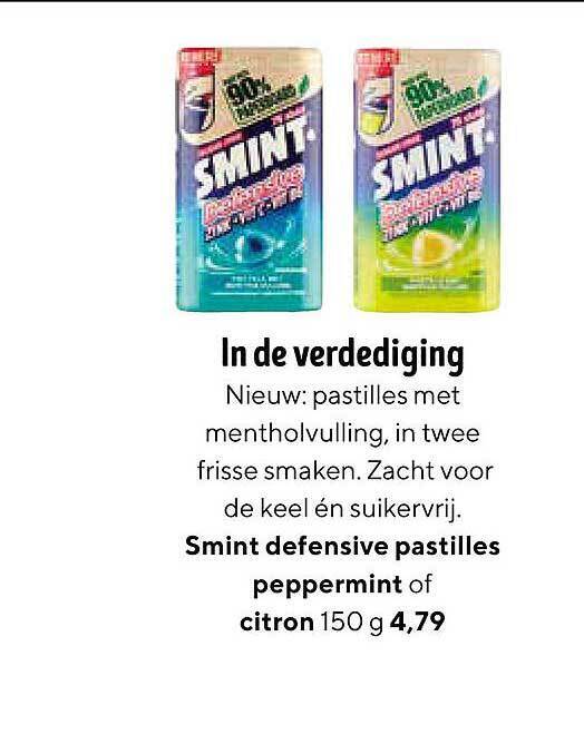 Smint defensive pastilles peppermint of citron aanbieding bij Jumbo