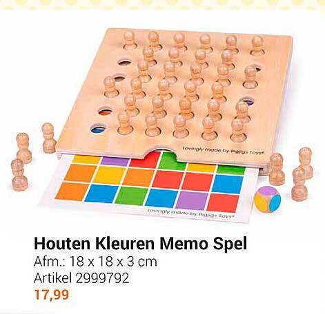 Houten kleuren memo spel aanbieding bij Lobbes