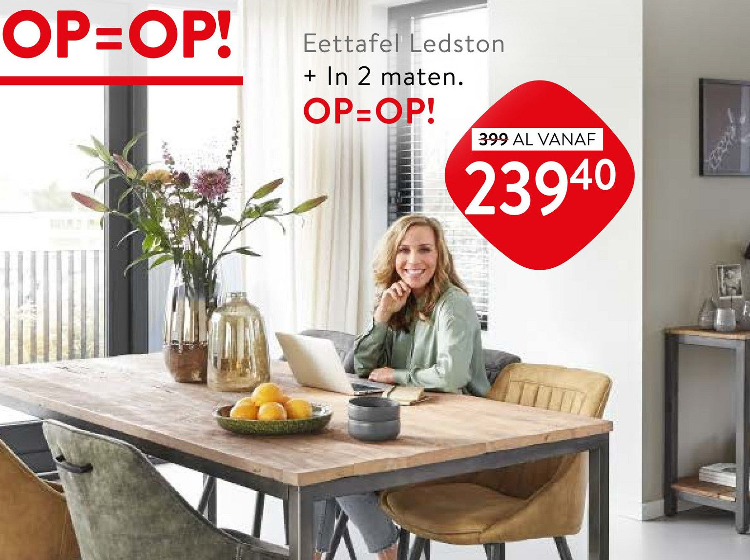 Eettafel ledston aanbieding bij Profijt Meubel