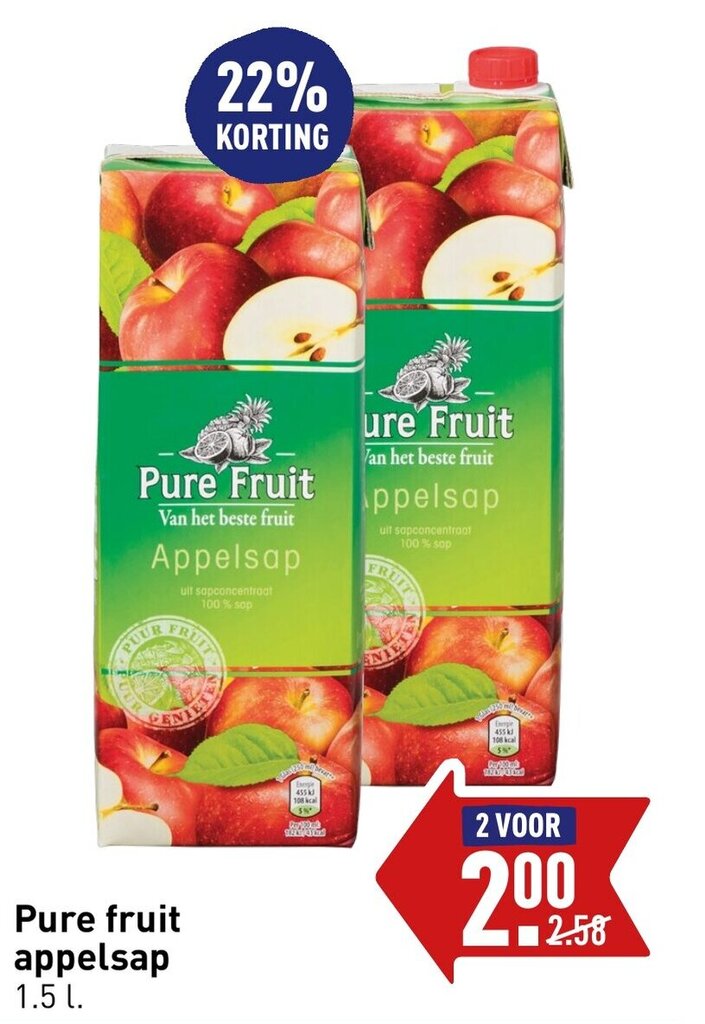 Pure fruit appelsap aanbieding bij ALDI