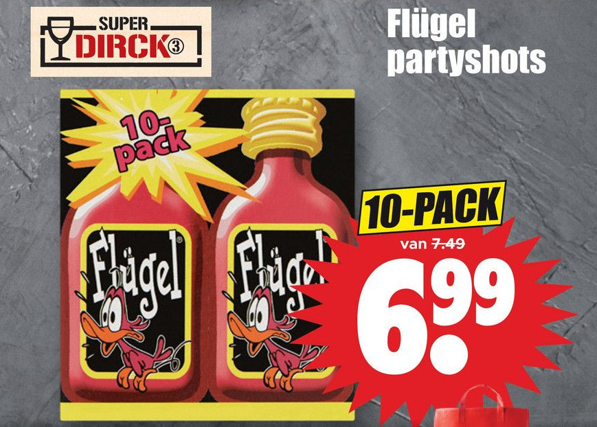 Flügel partyshots aanbieding bij Dirk