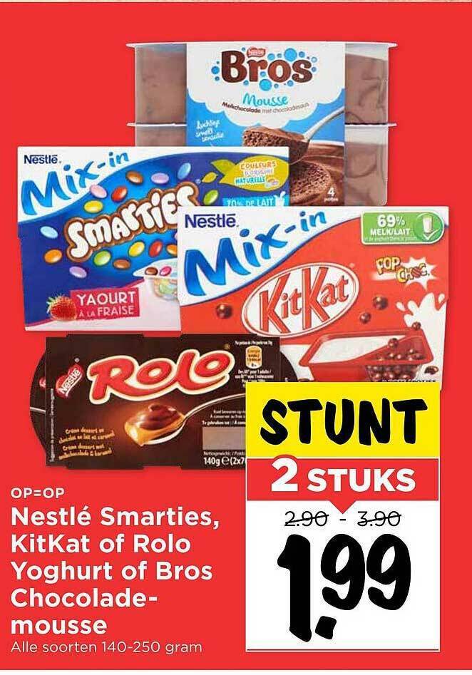 Nestlé Smarties, KitKat Of Rolo Yoghurt Of Bros Chocolade Mousse ...