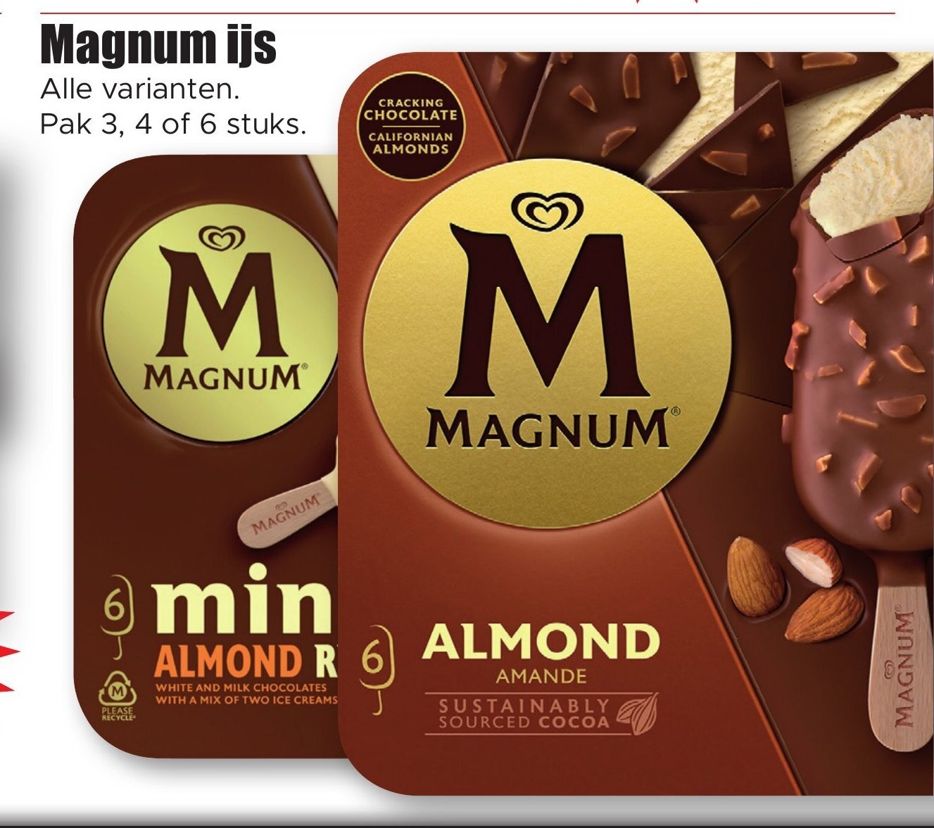 Magnum ijs 3,4 of 6 stuks aanbieding bij Dirk