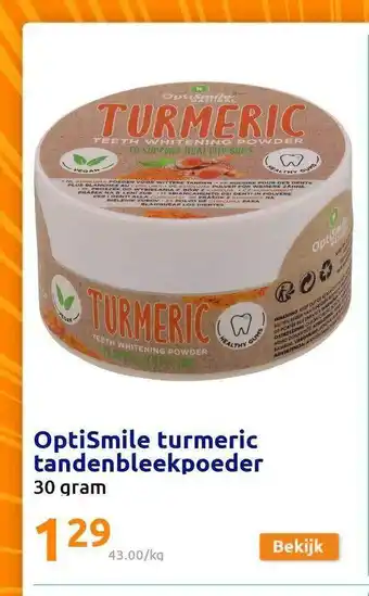 Optismile turmeric tandenbleekpoeder aanbieding bij Action