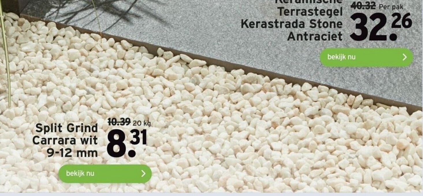 Split Grind Carrara wit 9-12 mm aanbieding bij GAMMA