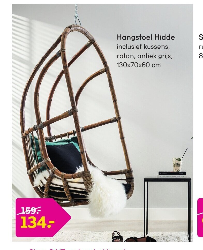 Hangstoel Hidde 130x70x60 cm aanbieding bij Leen Bakker