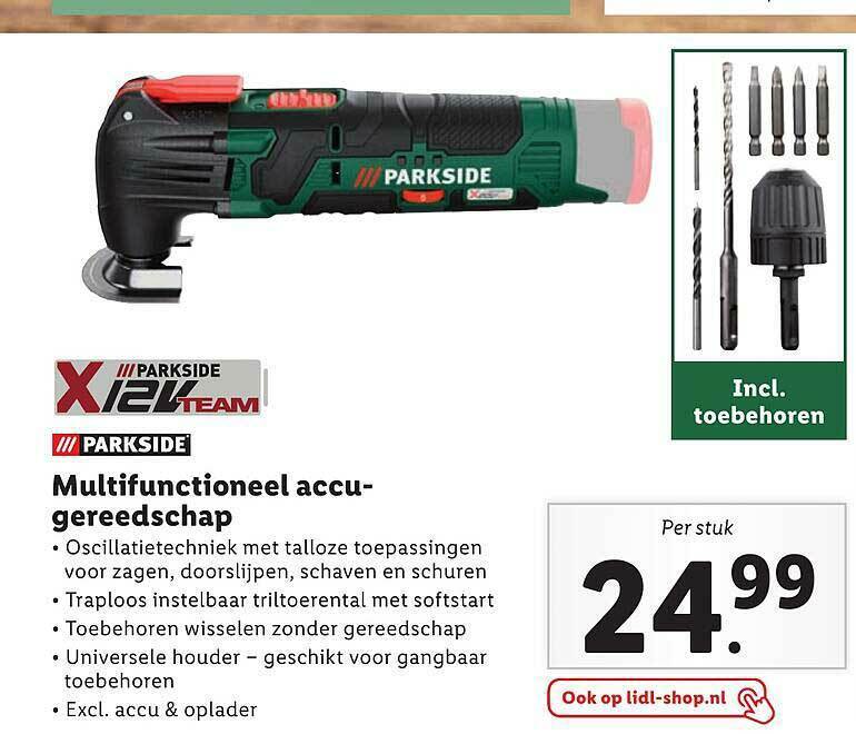 Parkside Multifunctioneel Accu-Gereedschap aanbieding bij Lidl