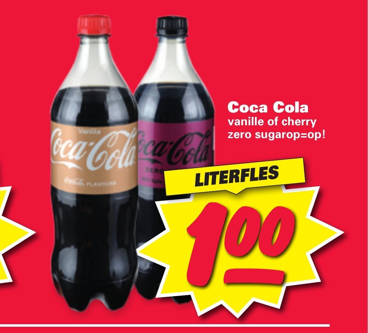 Coca Cola vanille of cherry zero sugar aanbieding bij Nettorama