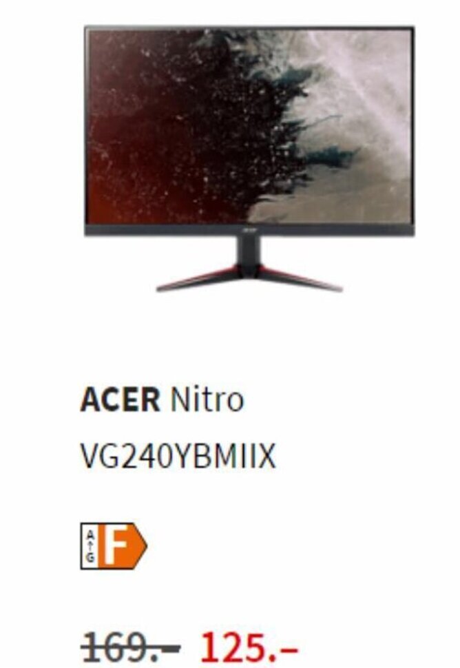 Acer Nitro VG240YBMIIX aanbieding bij MediaMarkt