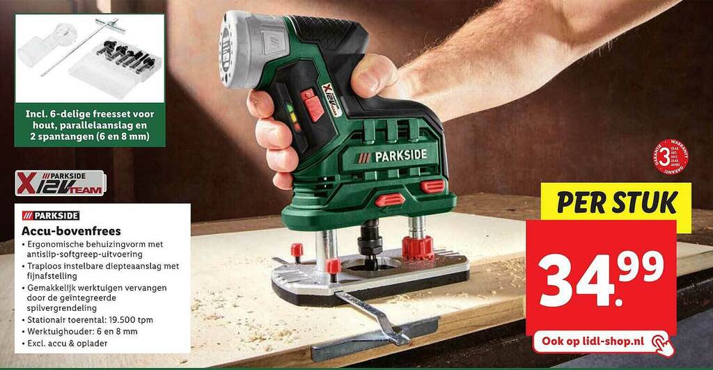 Parkside Accu-Bovenfrees aanbieding bij Lidl