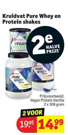 Kruidvat pure whey en protein shakes aanbieding bij Kruidvat