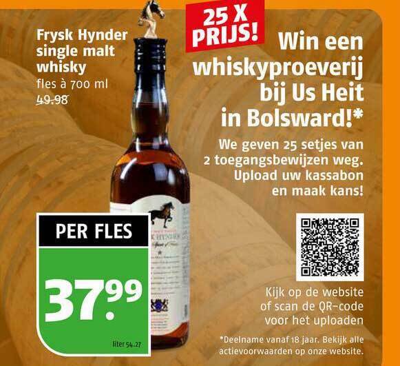 Frysk hynder single malt whisky aanbieding bij Poiesz
