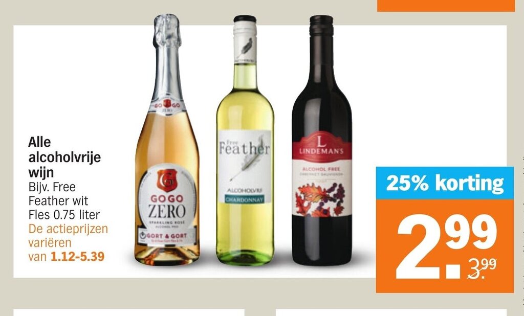 Alle alcoholvrjie wijn aanbieding bij Albert Heijn