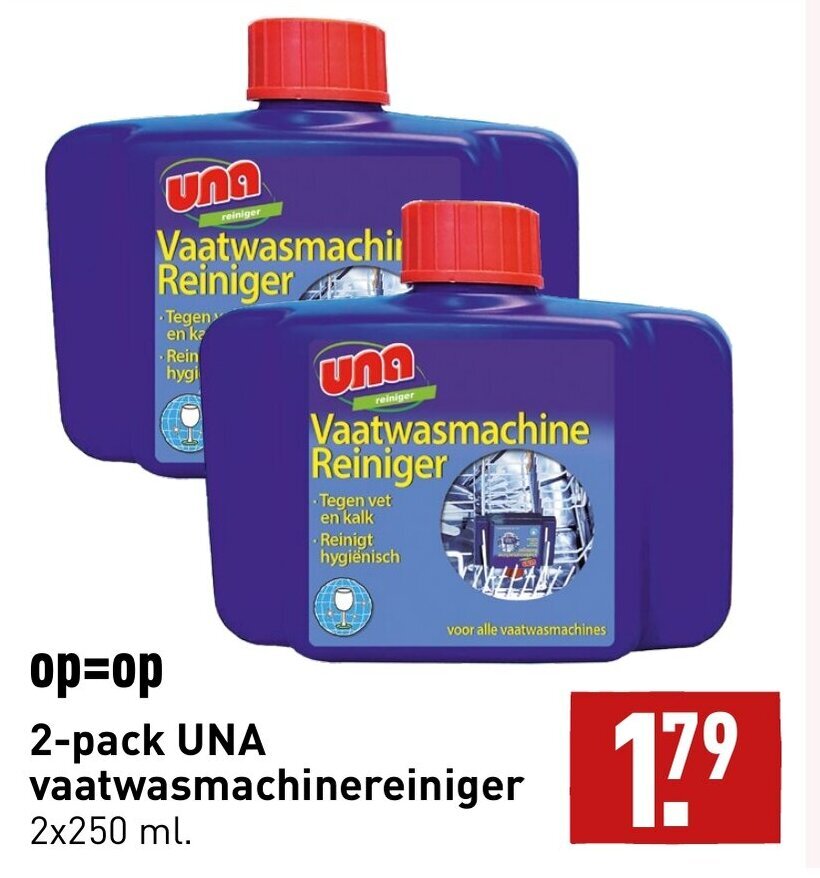 Una Vaatwasmachinereiniger 2x250ml aanbieding bij ALDI