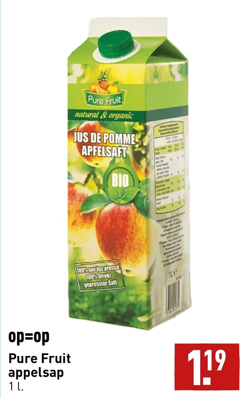 Pure Fruit Appelsap 1L aanbieding bij ALDI