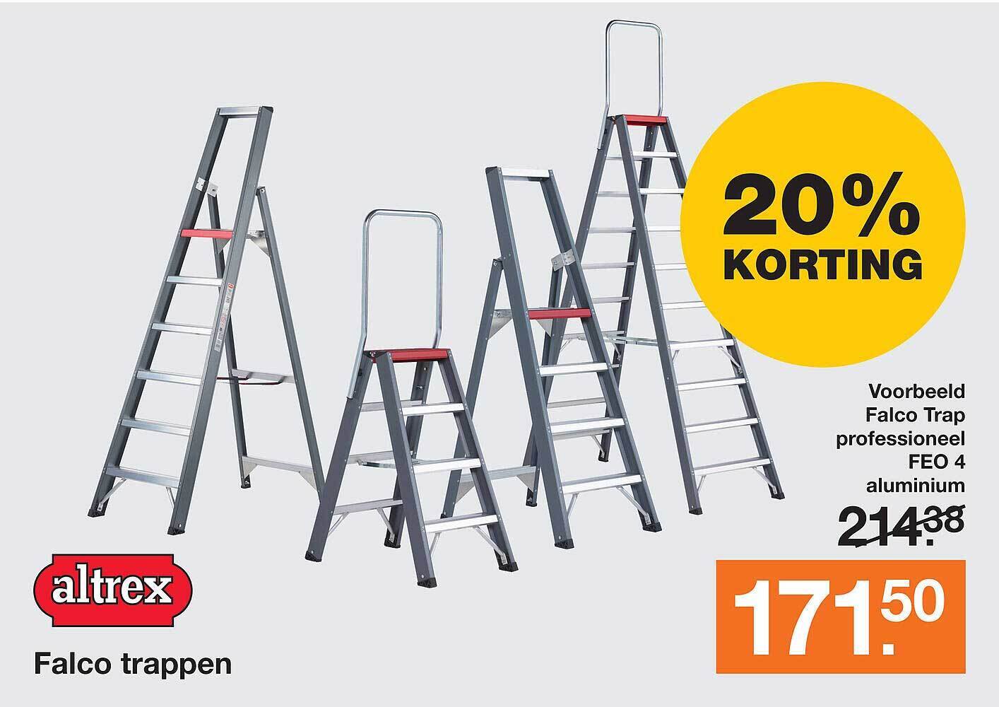 Altrex falco trappen 20% korting aanbieding bij BOUWMAAT
