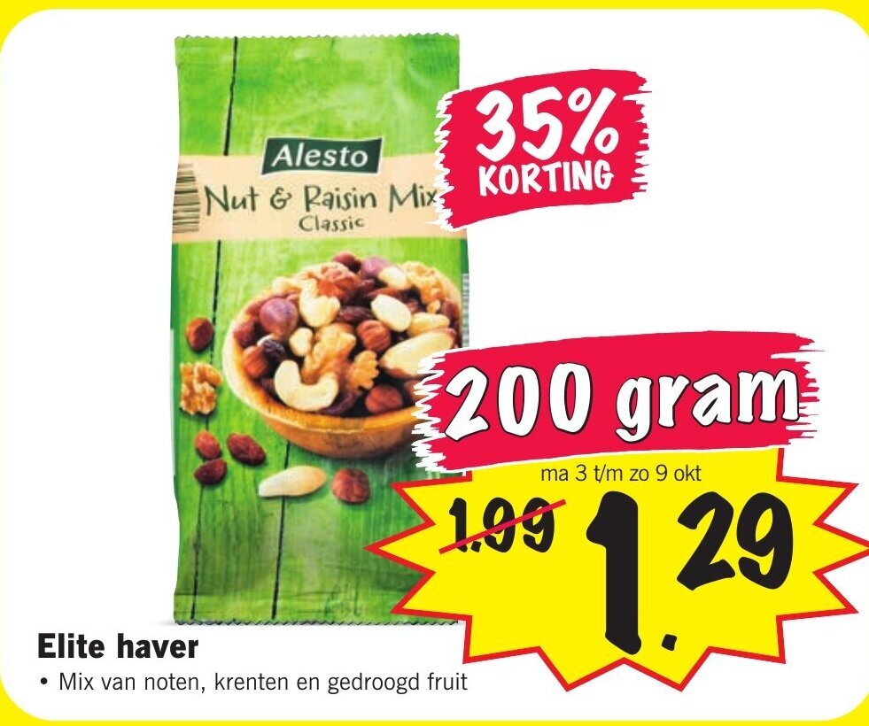Alesto Elite haver 200 gram aanbieding bij Lidl