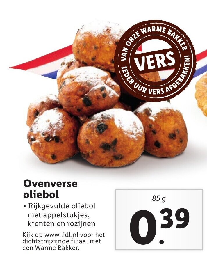 Ovenverse oliebol 85G aanbieding bij Lidl