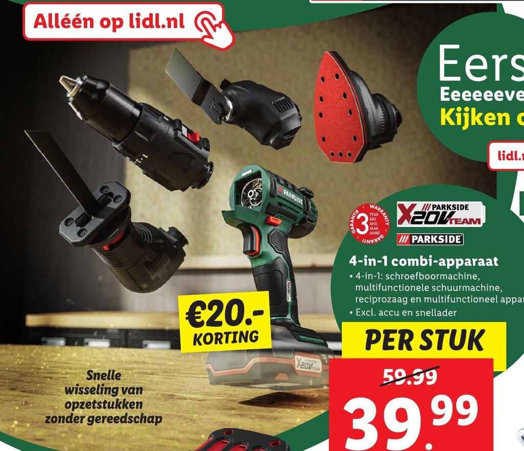 Parkside 4-in-1 combi-apparaat aanbieding bij Lidl