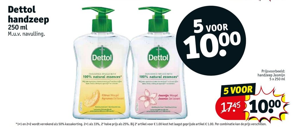Dettol handzeep 250 ml aanbieding bij Kruidvat