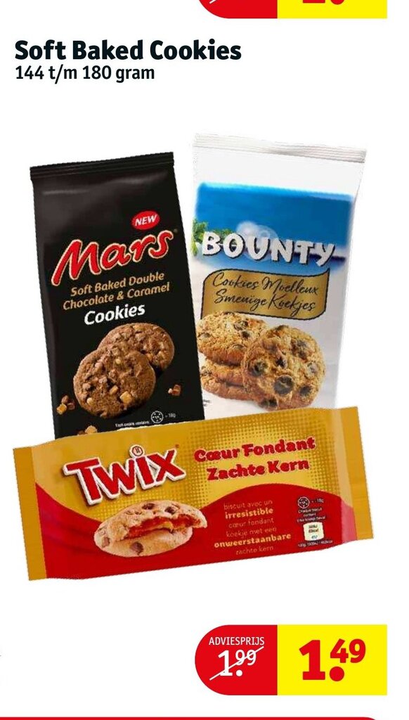 Soft Baked Cookies 144 t/m 180 gram aanbieding bij Kruidvat