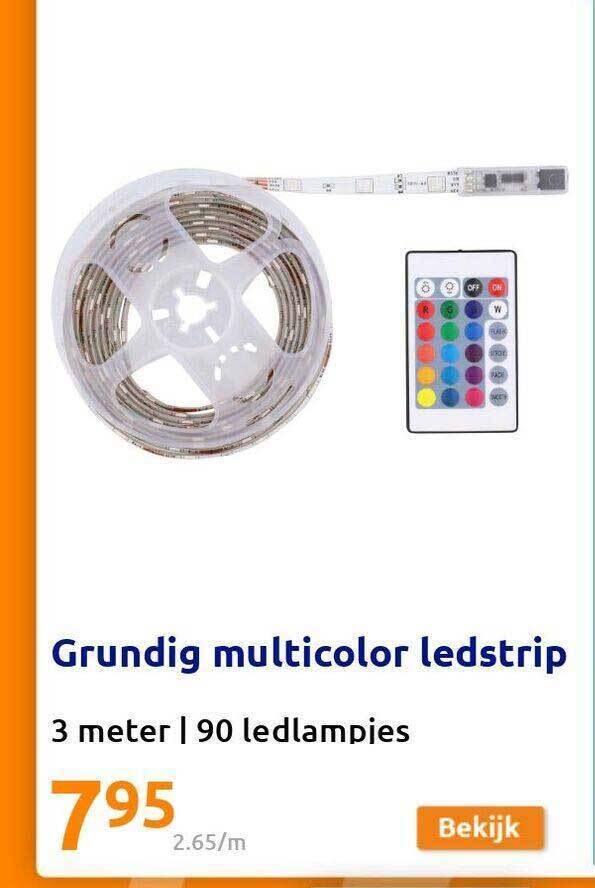 Grundig multicolor ledstrip aanbieding bij Action
