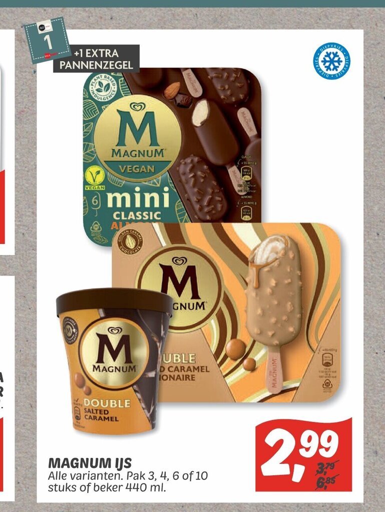 Magnum Ijs 440 ml aanbieding bij Dekamarkt