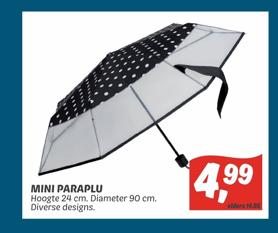 Mini paraplu aanbieding bij Dekamarkt