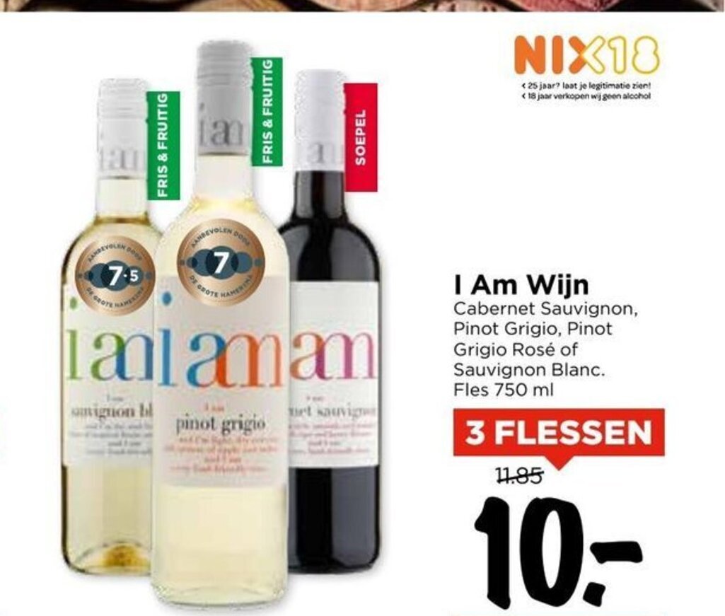 I Am Wijn Cabernet Sauvignon, Pinot Grigio, Pinot Grigio Rose of ...