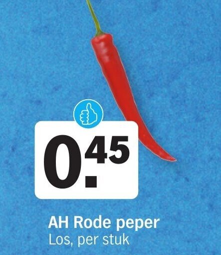AH rode peper aanbieding bij Albert Heijn