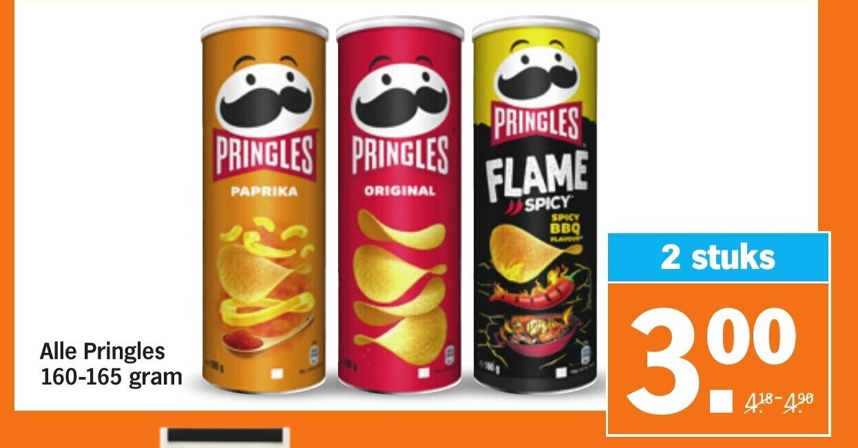 Alle pringles 160-165 gram aanbieding bij Albert Heijn