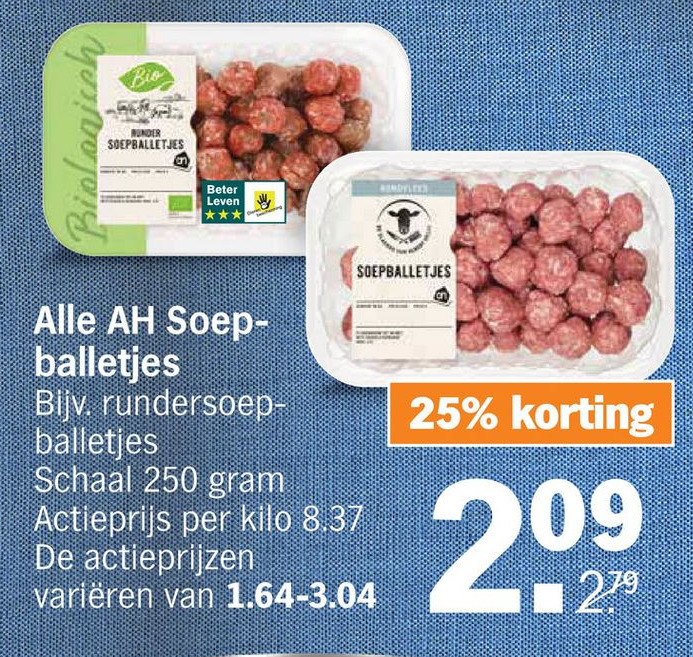 Alle ah soep- balletjes aanbieding bij Albert Heijn
