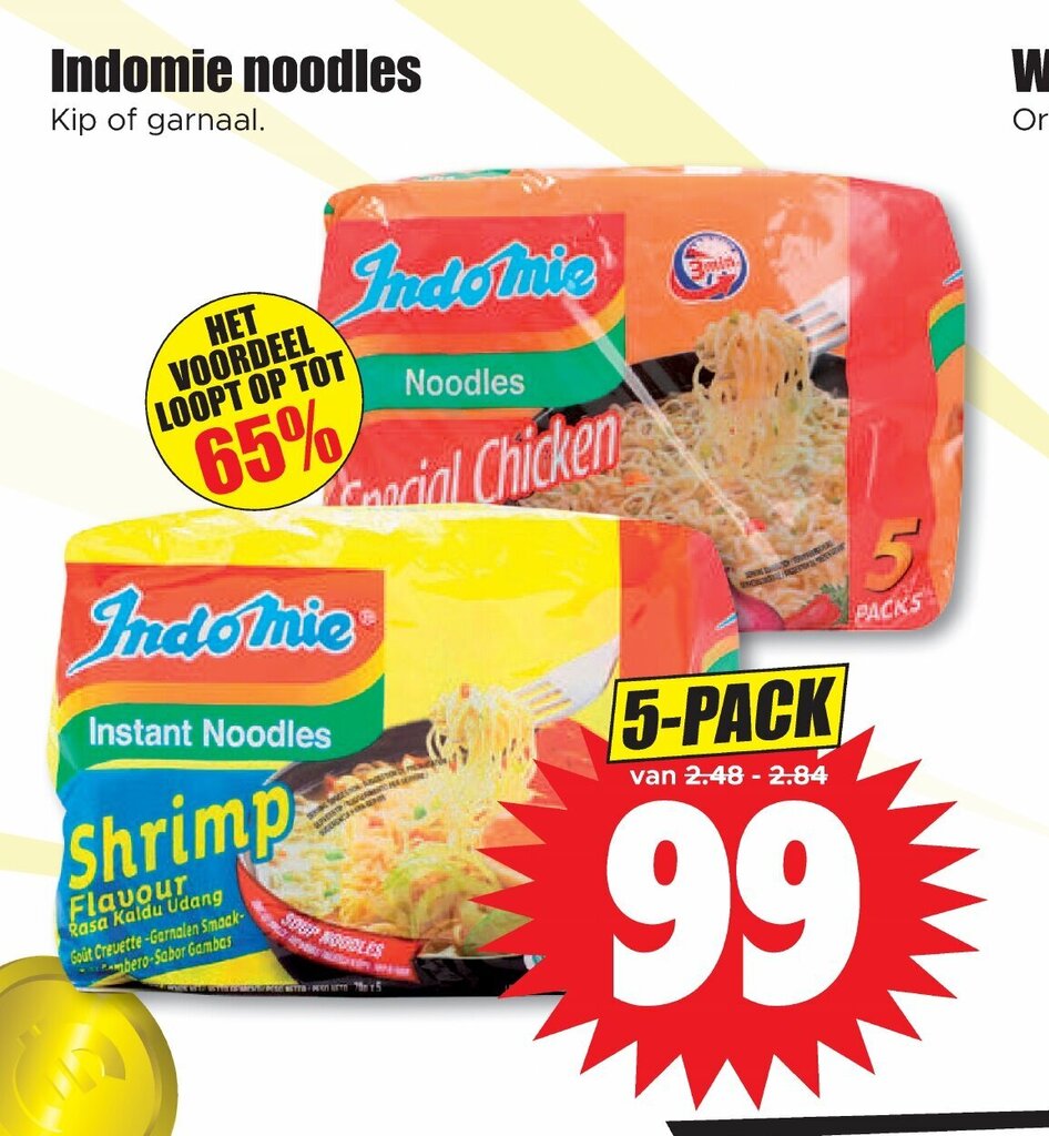 Indomie noodles 5-pack aanbieding bij Dirk