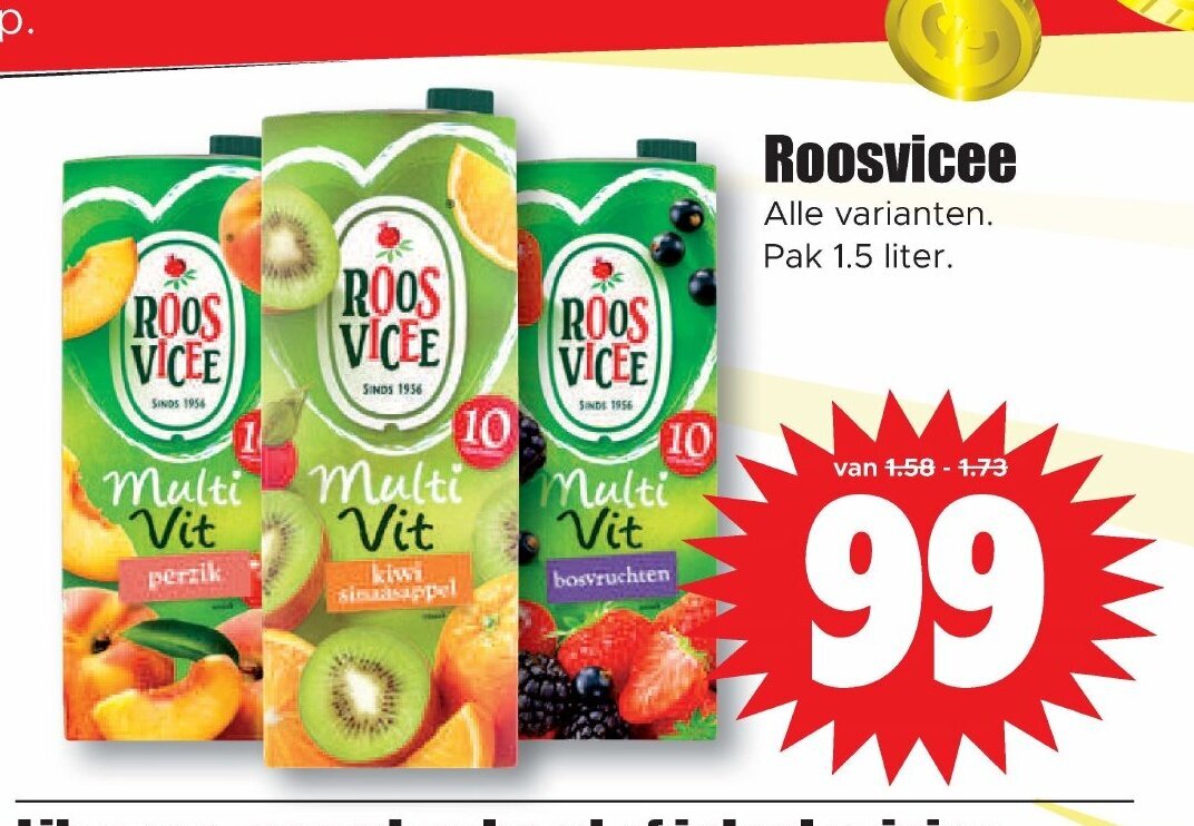 Roosvicee Pak 1.5 liter aanbieding bij Dirk