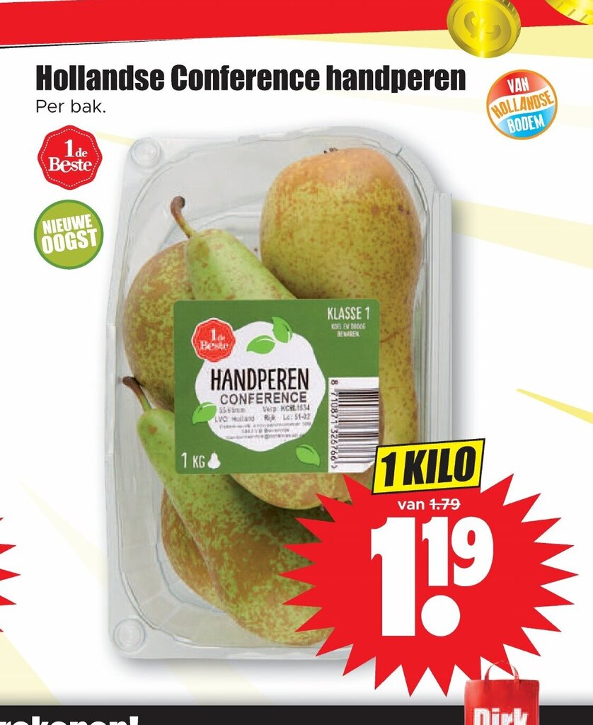 Hollandse Conference handperen 1 kilo aanbieding bij Dirk