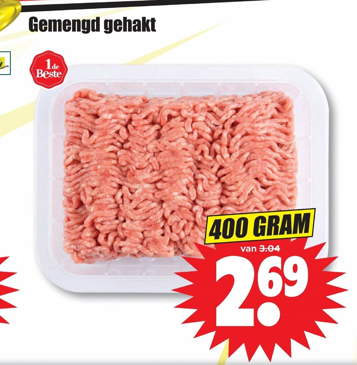 Gemengd gehakt 400 gram aanbieding bij Dirk
