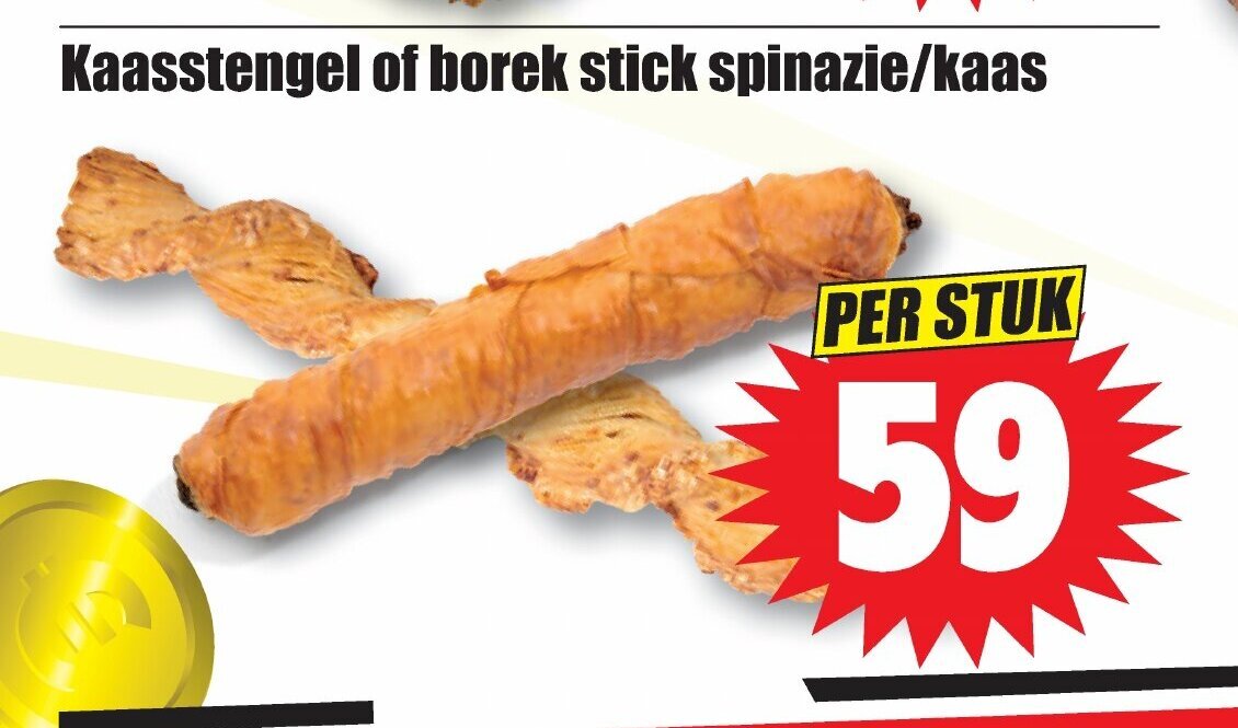 Kaasstengel of borek stick spinazie/kaas aanbieding bij Dirk