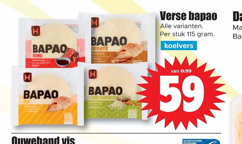 Verse bapao 115 gram aanbieding bij Dirk