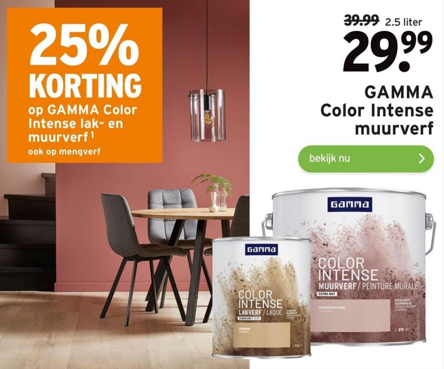 Gamma color intense muurverf 2.5 liter aanbieding bij GAMMA