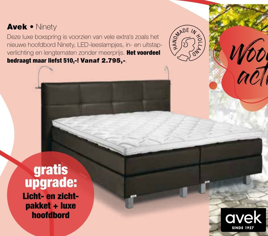 Avek • ninety gratis upgrade: Licht- en zicht- pakket + luxe hoofdbord ...