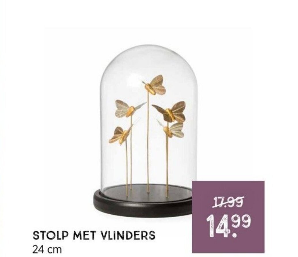 Stolp met vlinders 24 cm aanbieding bij Xenos