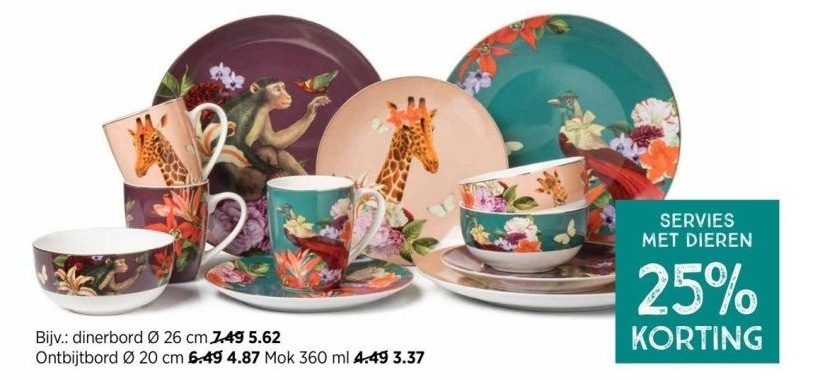 Servies met dieren aanbieding bij Xenos