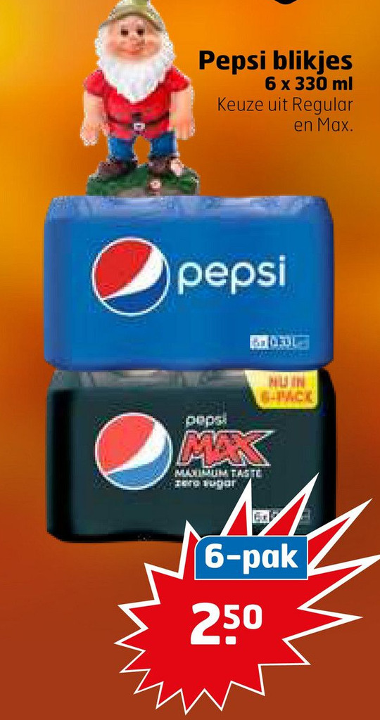 Pepsi blikjes 6 x 330 ml aanbieding bij Trekpleister