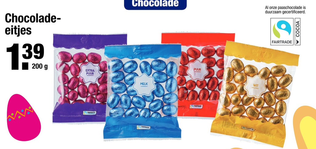 Chocolade- eitjes 200 g aanbieding bij ALDI