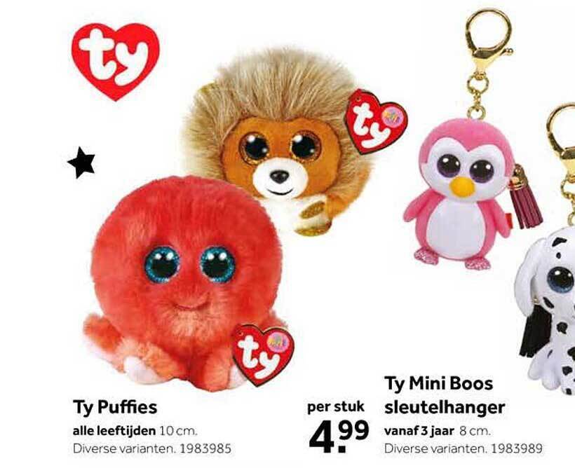 Ty puffies of ty mini boos sleutelhanger aanbieding bij Intertoys