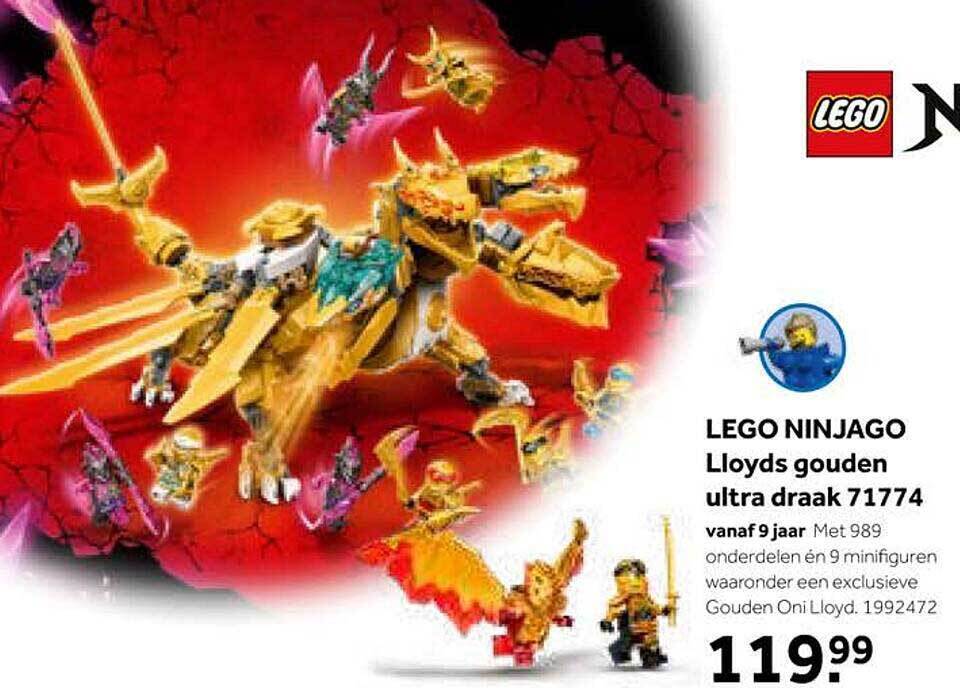 Lego ninjago lloyds gouden ultra draak 71774 aanbieding bij Intertoys